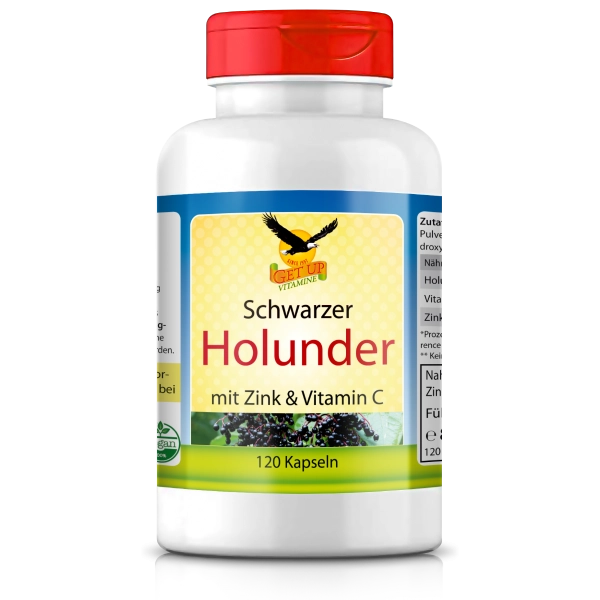 Schwarzer Holunder mit Zink & VItamin C, 120 Kapseln