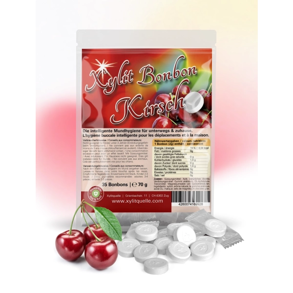 Xylit Bonbons Kirsche, 70gr Tüte